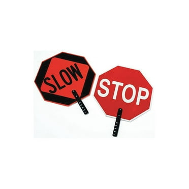 Red Plastic Reflective Trail Sign 12 Inch - Stop - Walmart.com