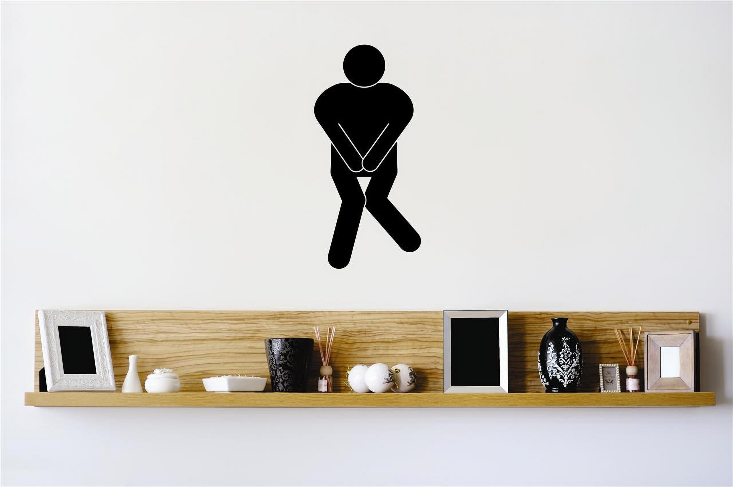 Design With Vinyl Artwork Funny Toilet Man Boy Needing To Pee Restroom ...