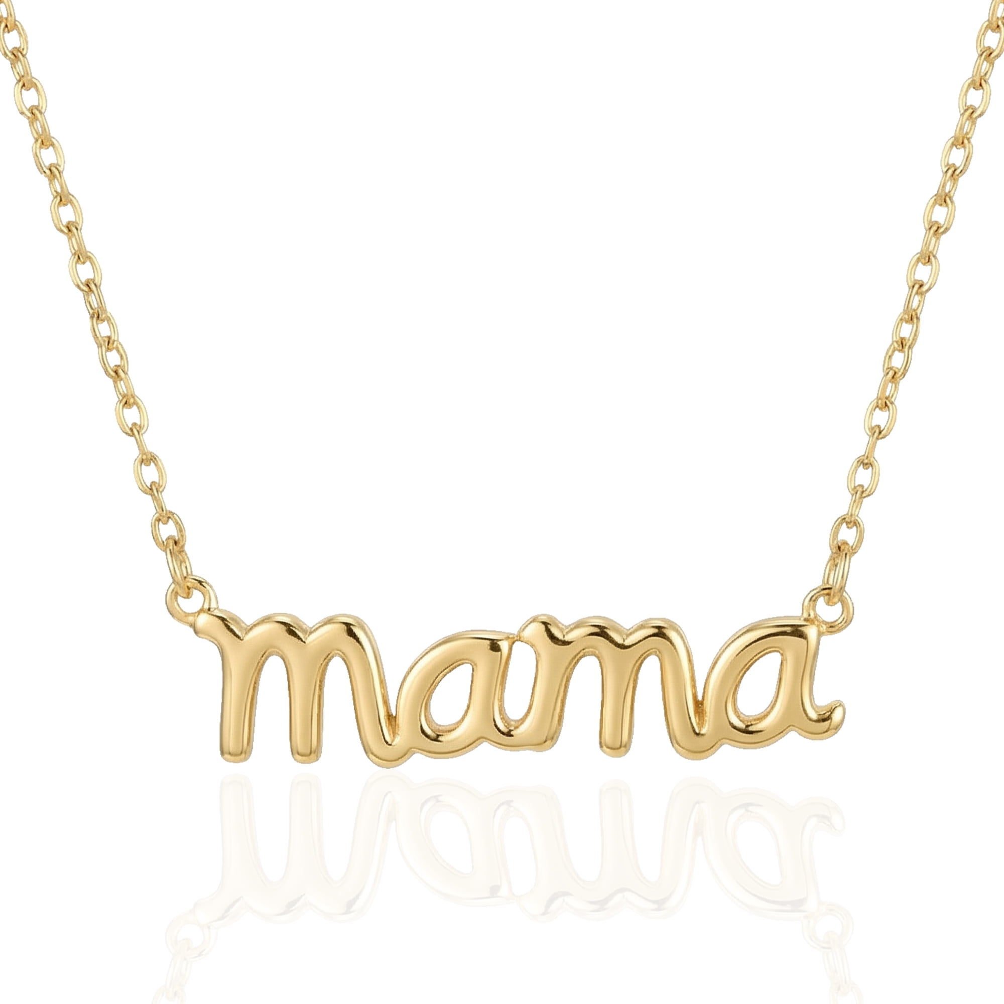 Click here for Mercie Sterling Silver Gold Vermeil mama Script Ne... prices