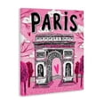 Stupell Industries Romantic Paris Arc de Triomphe Canvas Wall Art ...