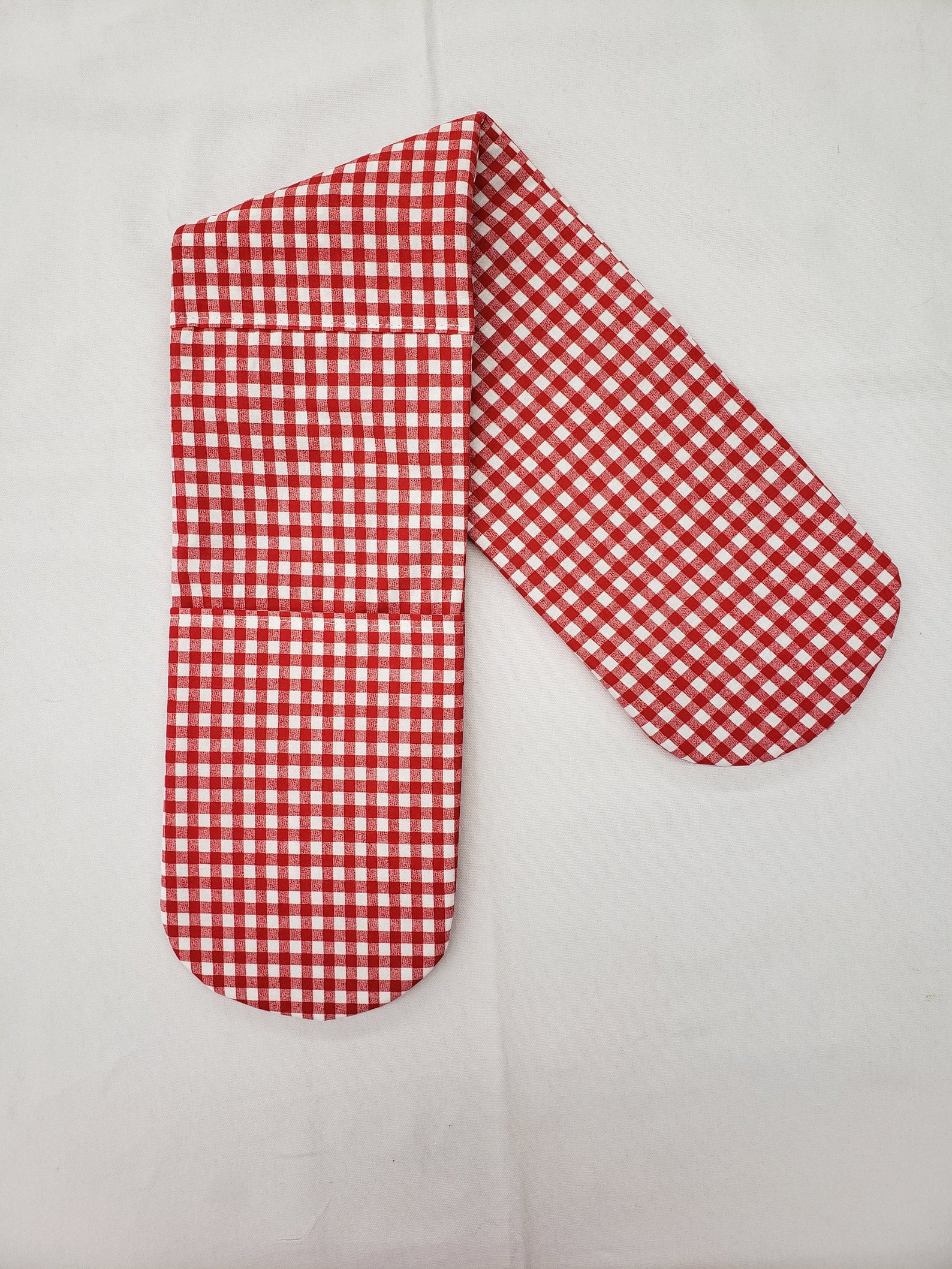 Red & White Checked Double Oven Mitt by Penny's Needful Things ...