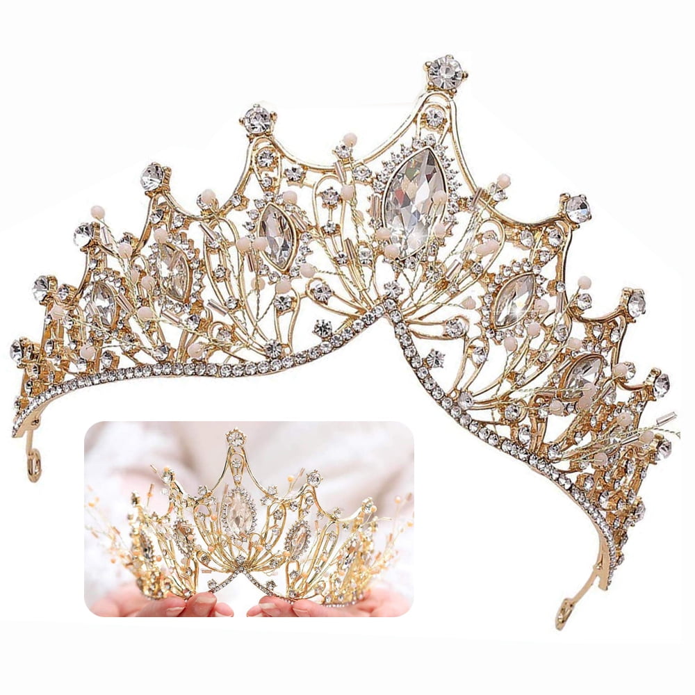 CNKOO Gold Baroque Crowns for Women Crowns and Tiaras Hair Accessories ...