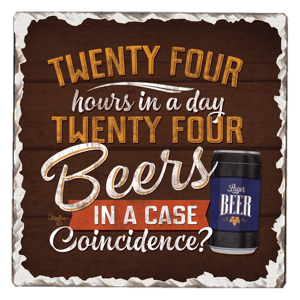 CounterArt "24 Beers" 1 Pack Single Absorbent Stone Tumbled Tile ...