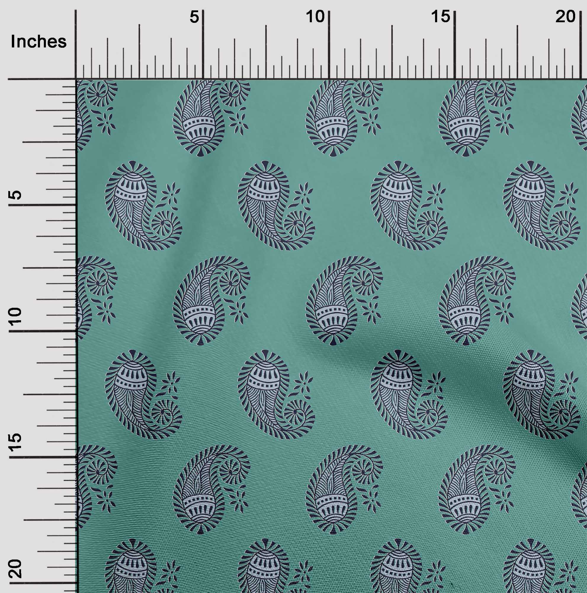 oneOone Cotton Silk Fabric Paisley Block Print Fabric By Yard 42 Inch ...