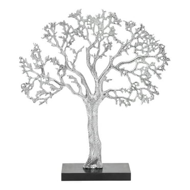 Exquisite Aluminum Tree Decor In Rich Silver Finish And Black Base ...