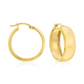 Gold-Tone over Sterling Silver 2mm Twist Round Hoop Earrings - Walmart.com