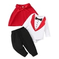 Boys Baby Formal 3 Piece Set Long Sleeve Onesie Cape and Pants British ...