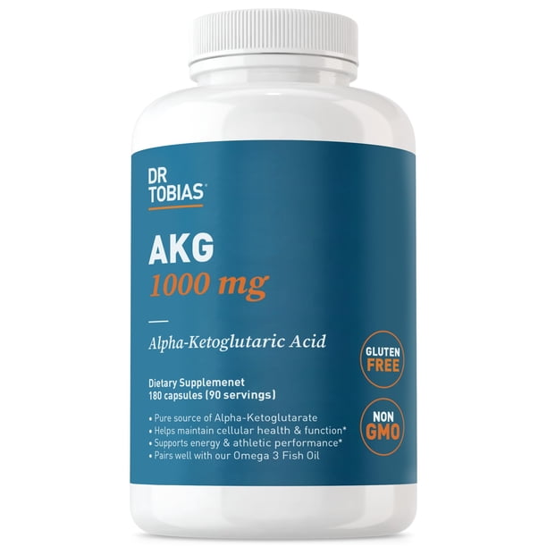 Suplemento Dr. Tobias AKG 1000 mg de ácido alfa cetoglutárico 180 ...