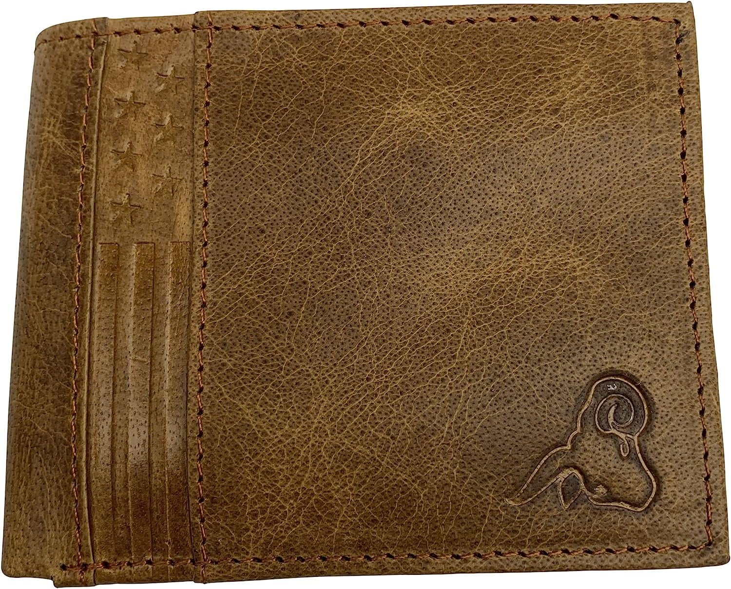 Genuine Leather Classic Bifold ID Card Men Wallets RFID Blocking USA ...