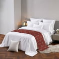 Abstract Flower Bed Runner Cal King Size Vintage Geometric Dark Red ...