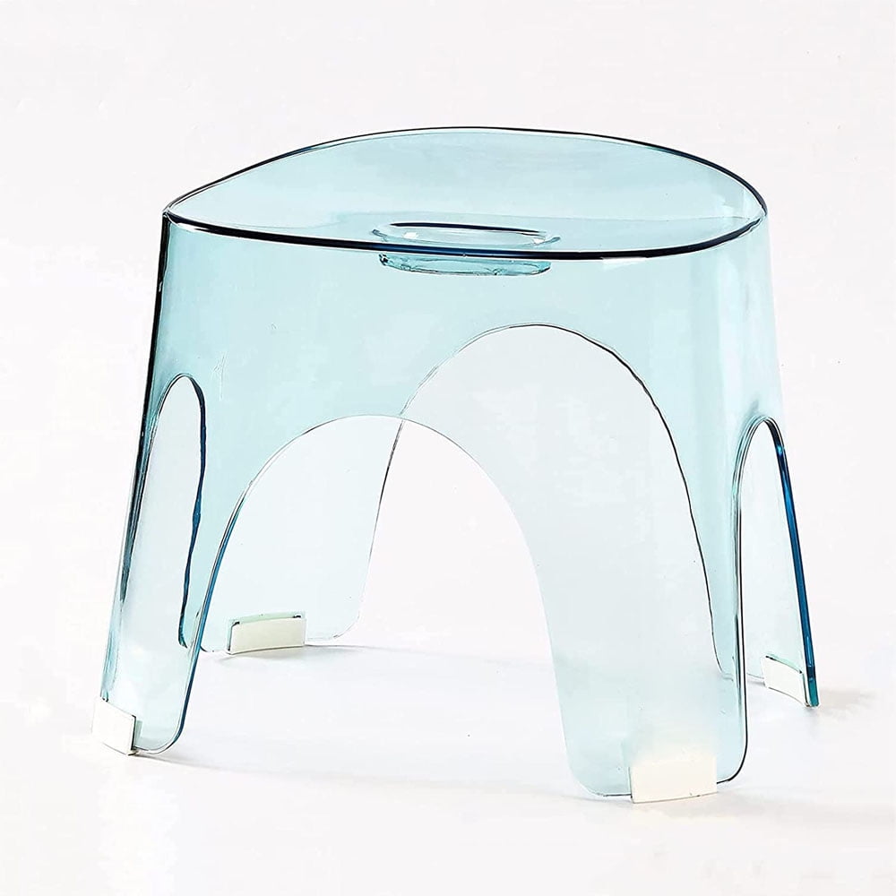 PEACNNG Transparent Acrylic Shower Stool,Thickened Backless Small Stool ...