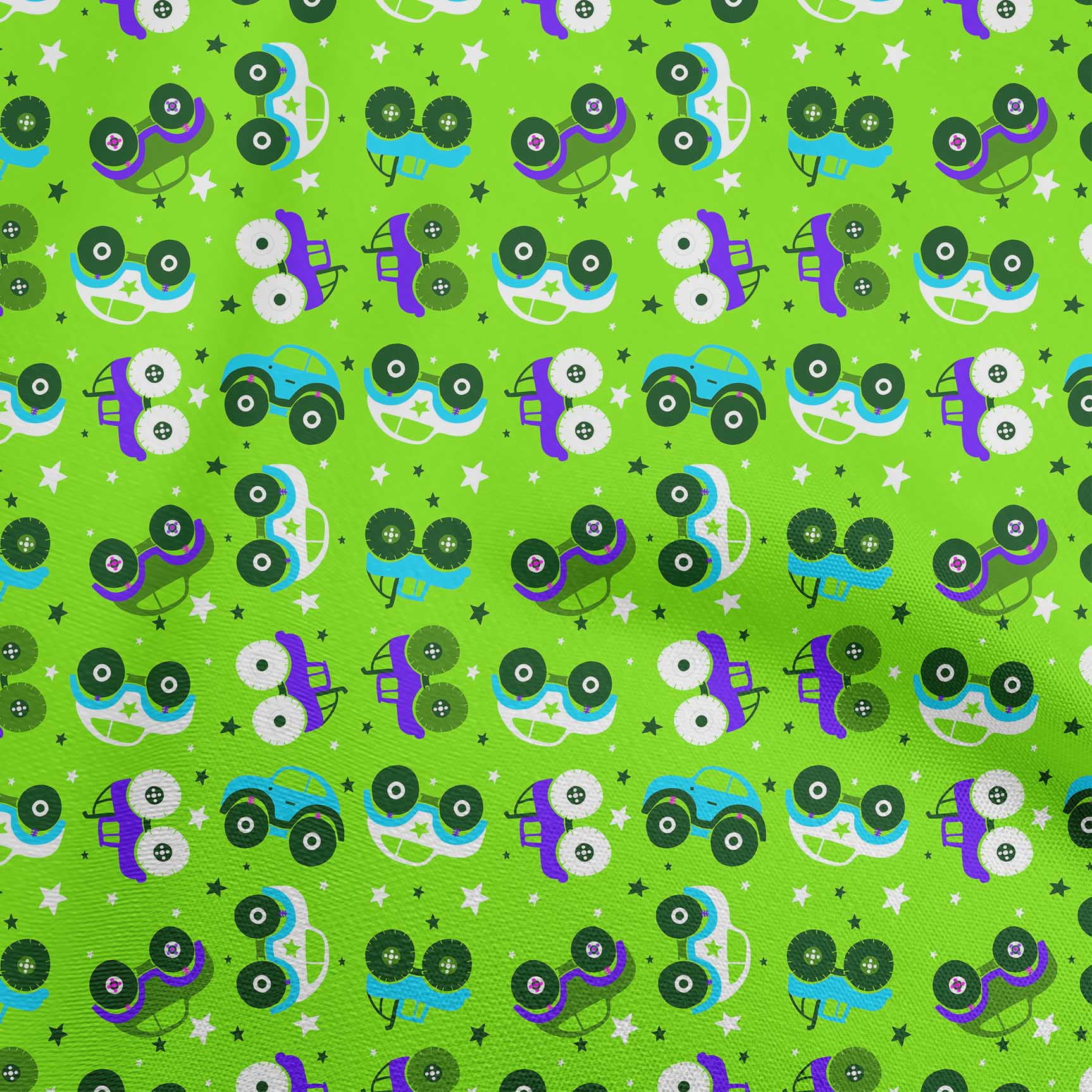 oneOone Silk Tabby Light Green Fabric Cars Kids Nursery Diy Clothing ...