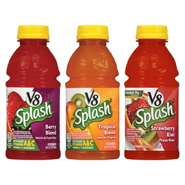 V8 Splash Variety Pack - Berry Blend, Tropical Blend, Strawberry Kiwi Juice Drink, 16 Fl oz ...
