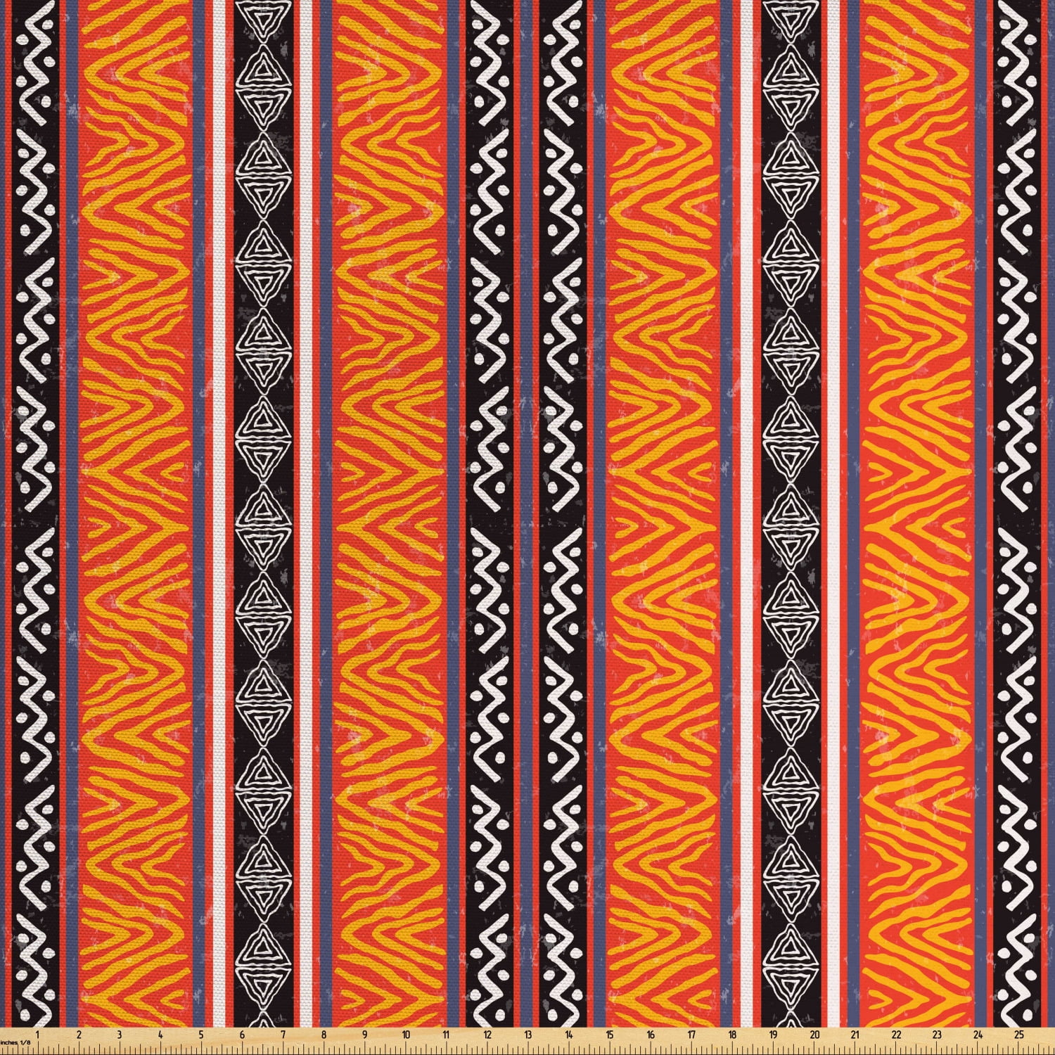 Vintage Tribal Fabric By The Yard Colorful Wild Boho Art Pattern