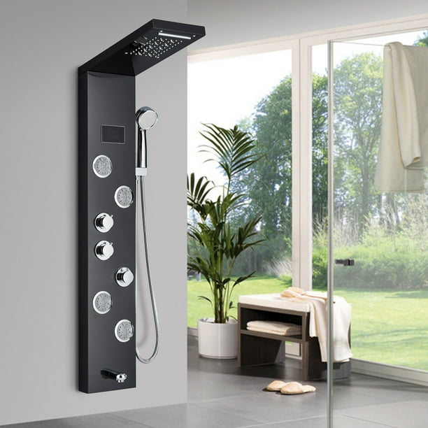 Zamery Shower Panel Stainless Steel Shower Tower System with LED ...