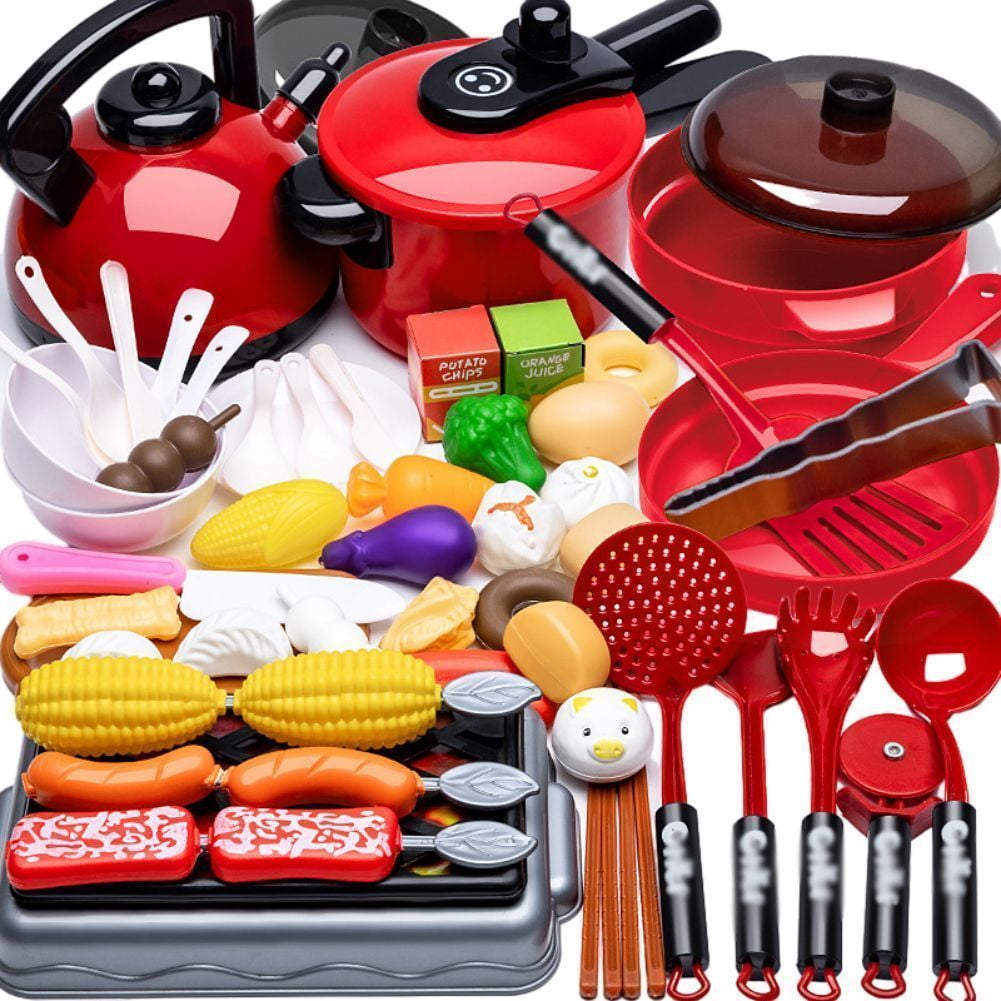 Godderr Kids Baby Cutting Kitchen Sets Toys Simulation Induction Cooker ...