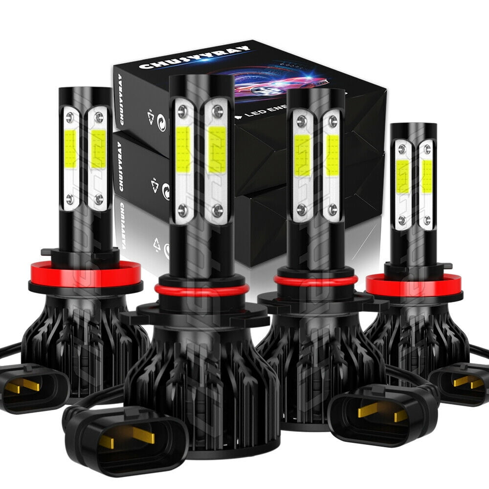 Combo LED Headlights Head Lamps 4Side Bulbs 4X 9008+9008 - Walmart.com