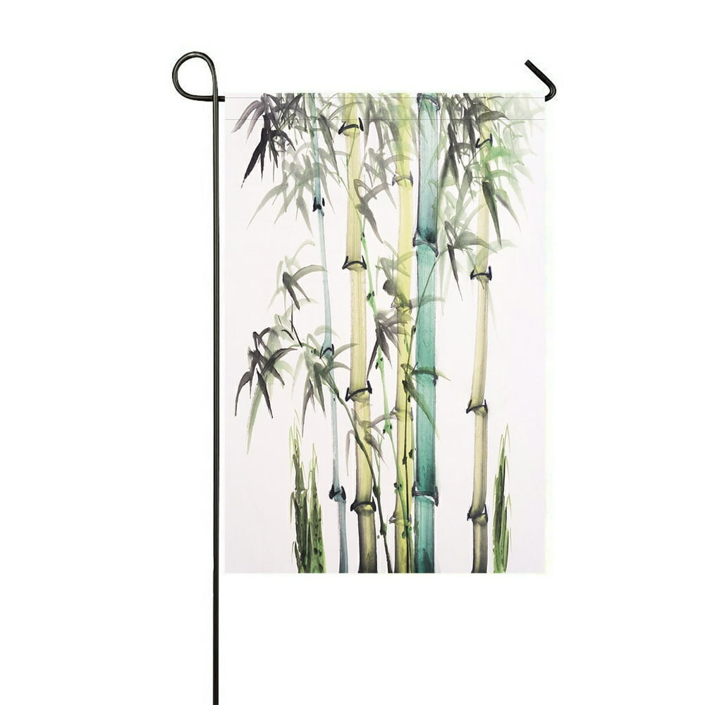 ECZJNT painting bamboo Outdoor Flag Home Party Garden Decor 12x18 Inch ...