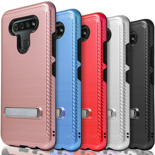 LG K51 Phone Case, Hybird Shockproof Kickstand Case Cover (Rose Gold ...