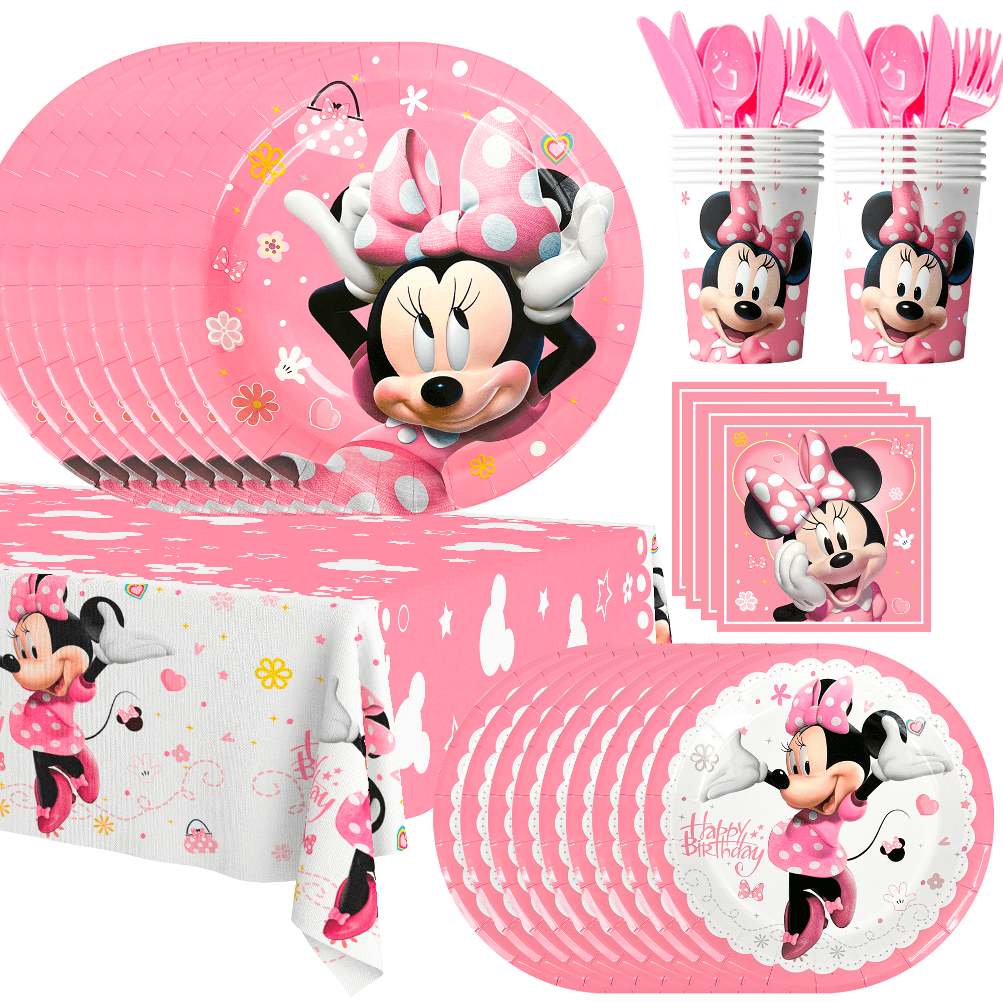 Click here for Elifjoydeco Minnie Birthday Decorations Tableware... prices