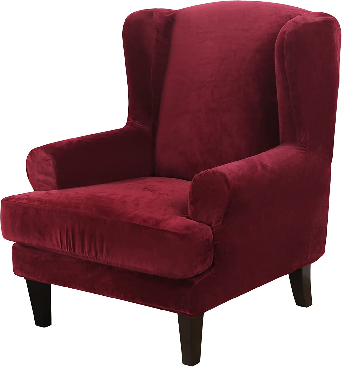 SHANNA Wingback Chair Slipcovers 2-Piece Stretch Fabric Wing Chair ...