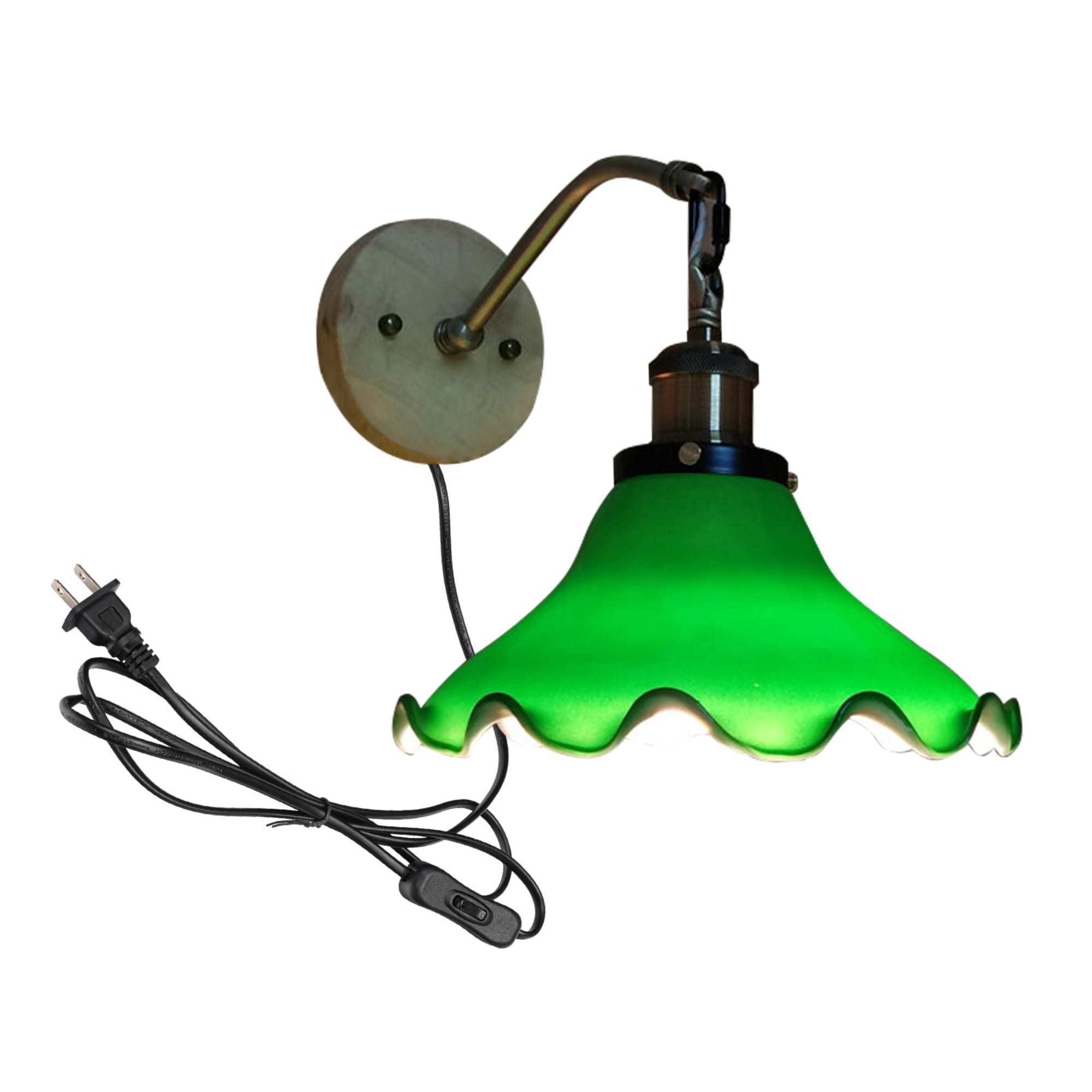 Kiven Plug in Wall Lamp, Vintage Style Plug in Wall Sconce with Glass ...