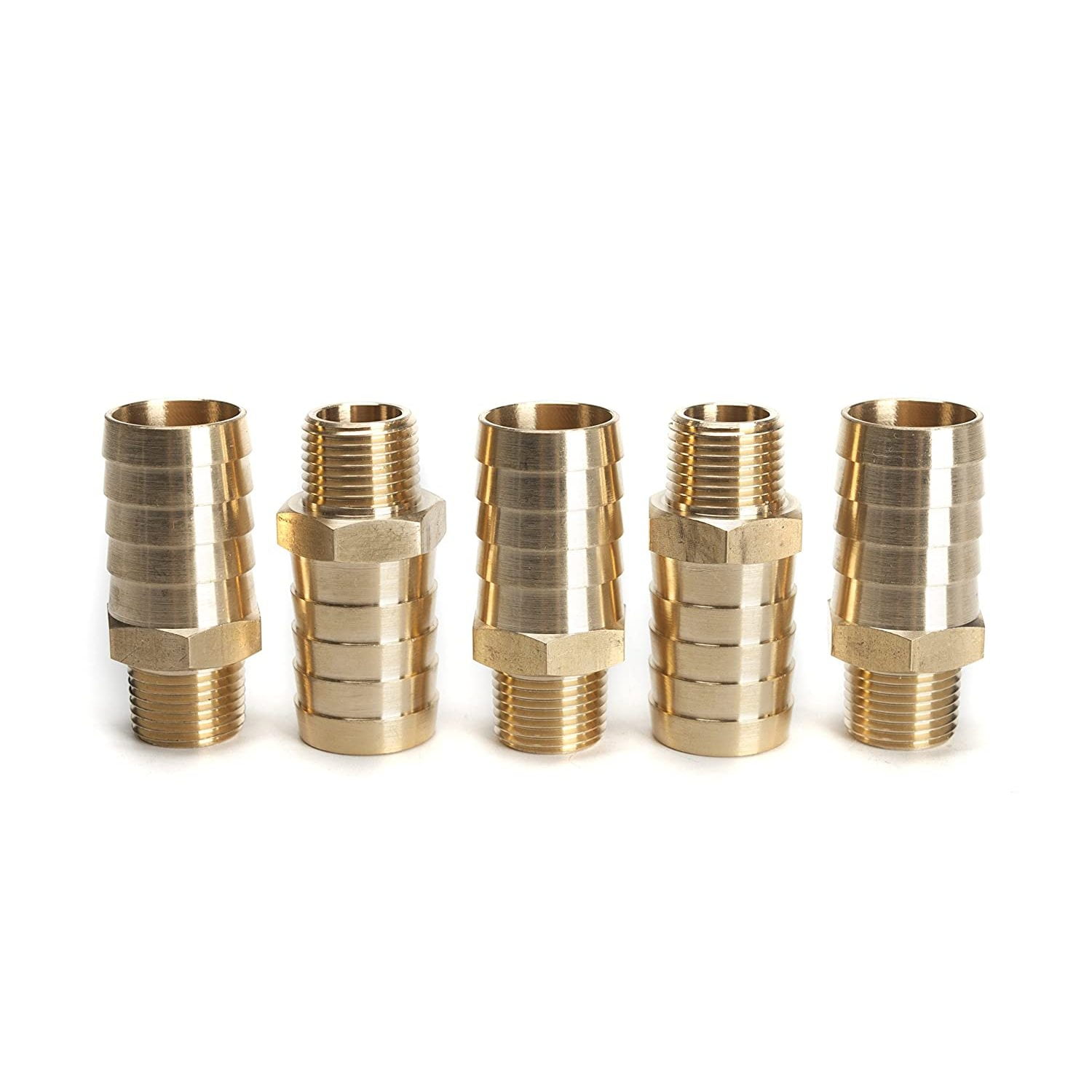 Bilot Brass Fitting Connector 1-Inch Hose Barb x 1/2-Inch NPT Male Fuel ...
