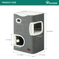 DEXTRUS Modern 3-Level Cat Cube Condo, Scratching Post, Hammock Bed ...