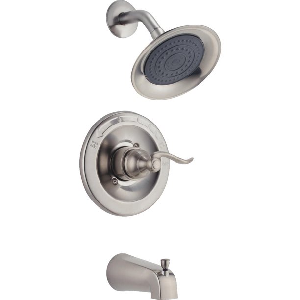 Delta Brushed Nickel Single-Handle Lever Tub & Shower Faucet 144996C-BN ...