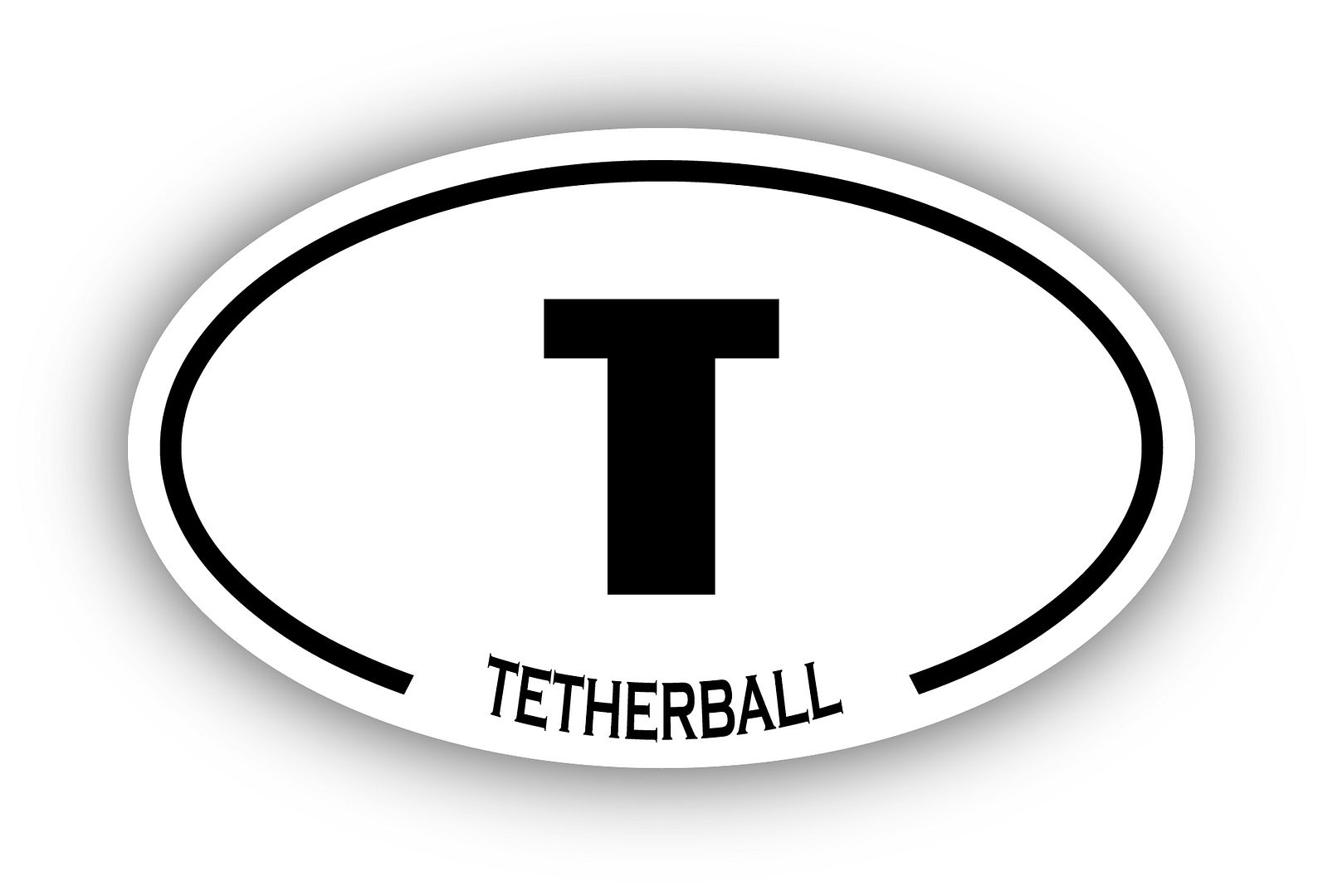 Tetherball T Oval Bumper Sticker 3M Vinyl Decal 3 in x 5 in - Walmart.com