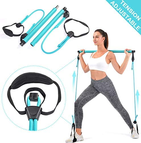Pilates Bar, Portable Pilates Bar Kit with Adjustable Resistance Band ...