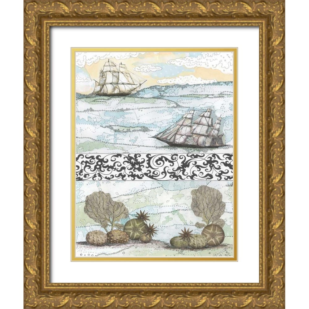 Ogren, Sarah 19x24 Gold Ornate Wood Framed with Double Matting Museum Art Print Titled - Boats ...