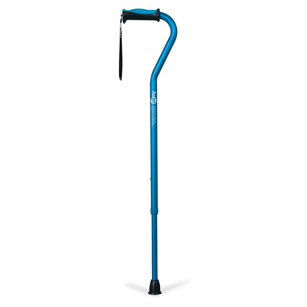 Hugo Adjustable Offset Handle Cane with Reflective Strap, Aquamarine ...