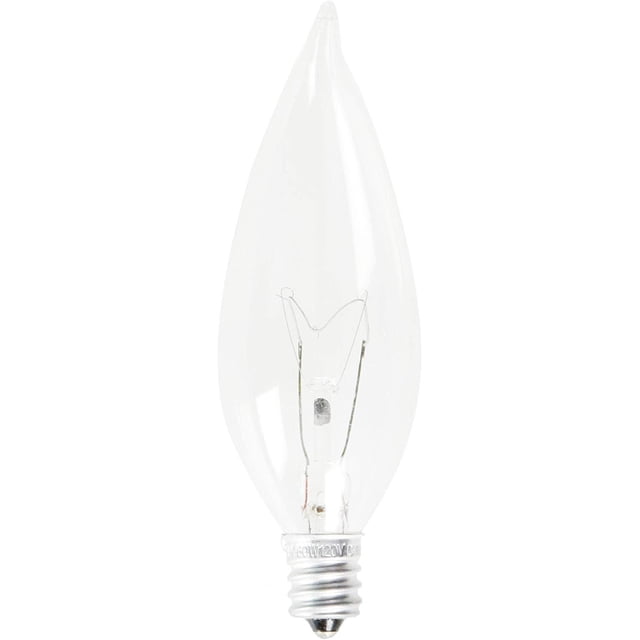 Philips 167213 60-Watt BA9 Clear Decorative Candelabra Base Candle ...