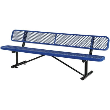 Global Industrial Outdoor Park Bench, 6 ft., Vertical Steel Slat, Black ...