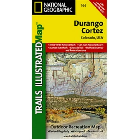 National Geographic TI00000144 Map Of Durango-Cortez - Colorado ...
