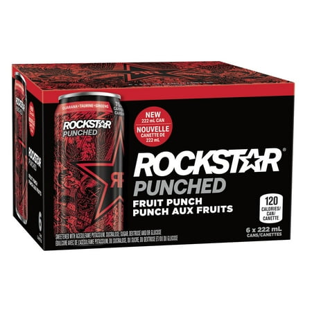 Rockstar Punched Fruit Punch 6x222ml, Rockstar Punched Energy Drink ...