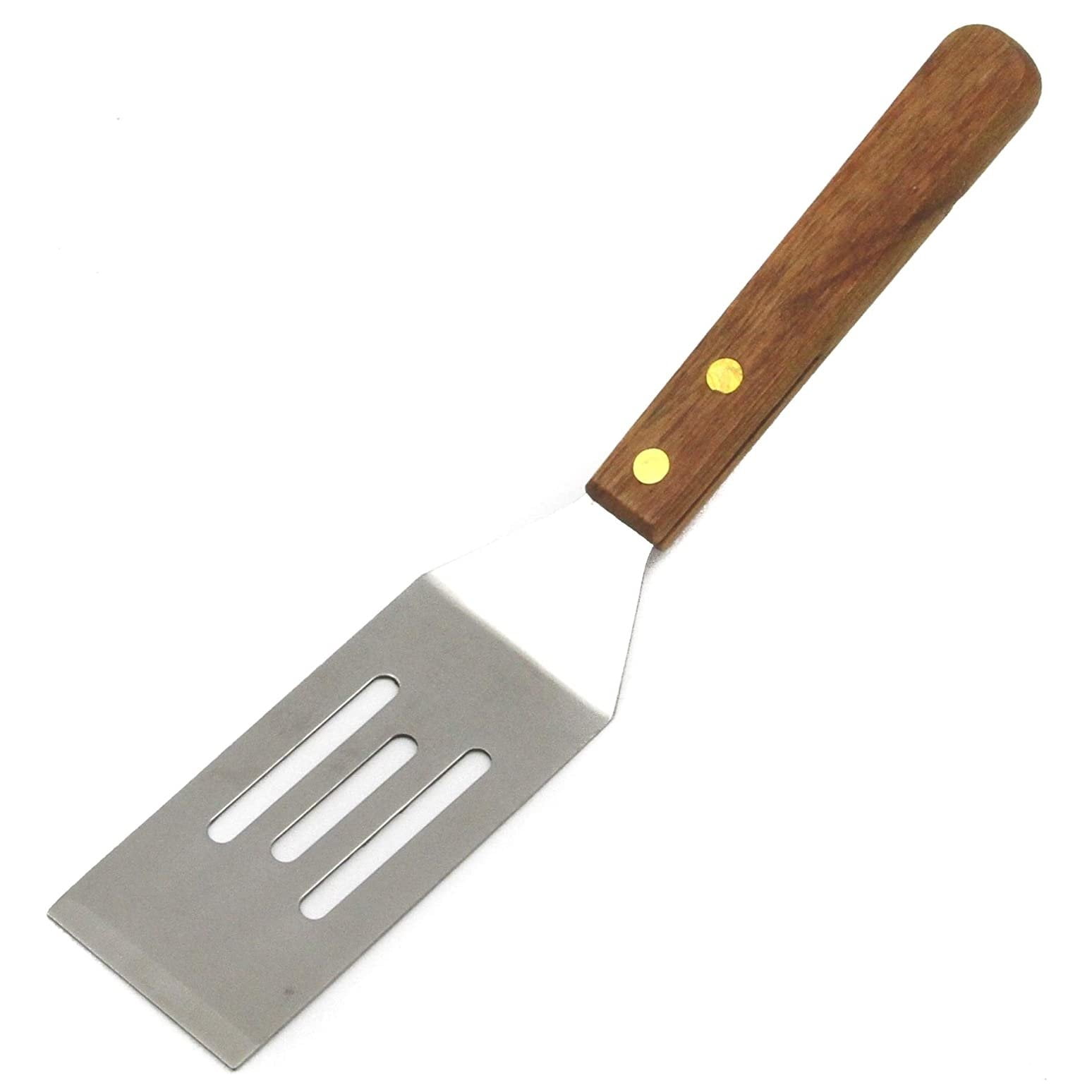 Chef Craft 8" Select Stainless Steel Slotted Wooden Handle Mini Cookie ...