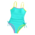 Byoo Teen Girls Solid One Piece Swimsuit Adjustable Side Tie Beach Pool ...