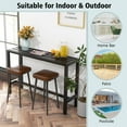Costway 55'' Outdoor Metal Bar Table, Patio Rectangular Counter Height ...