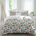 4 Piece Duvet Cover Set Cal king, Spring Red Strawberry Blue Flower ...