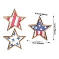 3PCS Patriotic Standing Star Wooden Desktop Ornament Set 4th of July ...
