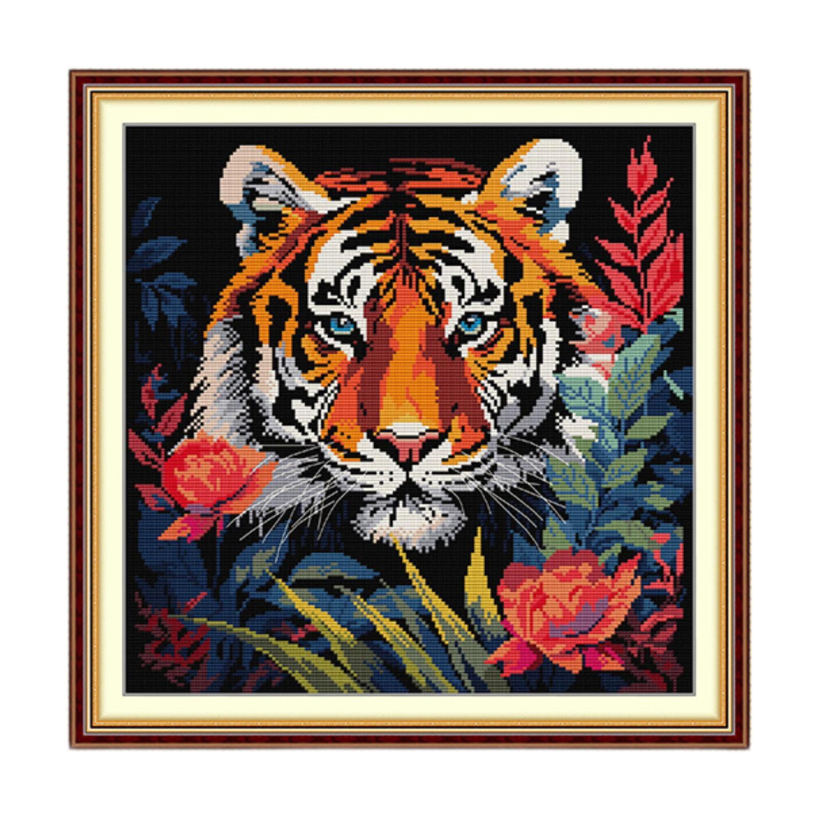 Click here for Jifeng Stamped Cross Stitch Kit Tiger Animal Patte... prices