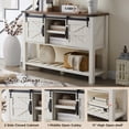 OKD Farmhouse 46'' Entryway Table, Sliding Barn Doors, Storage Shelves ...