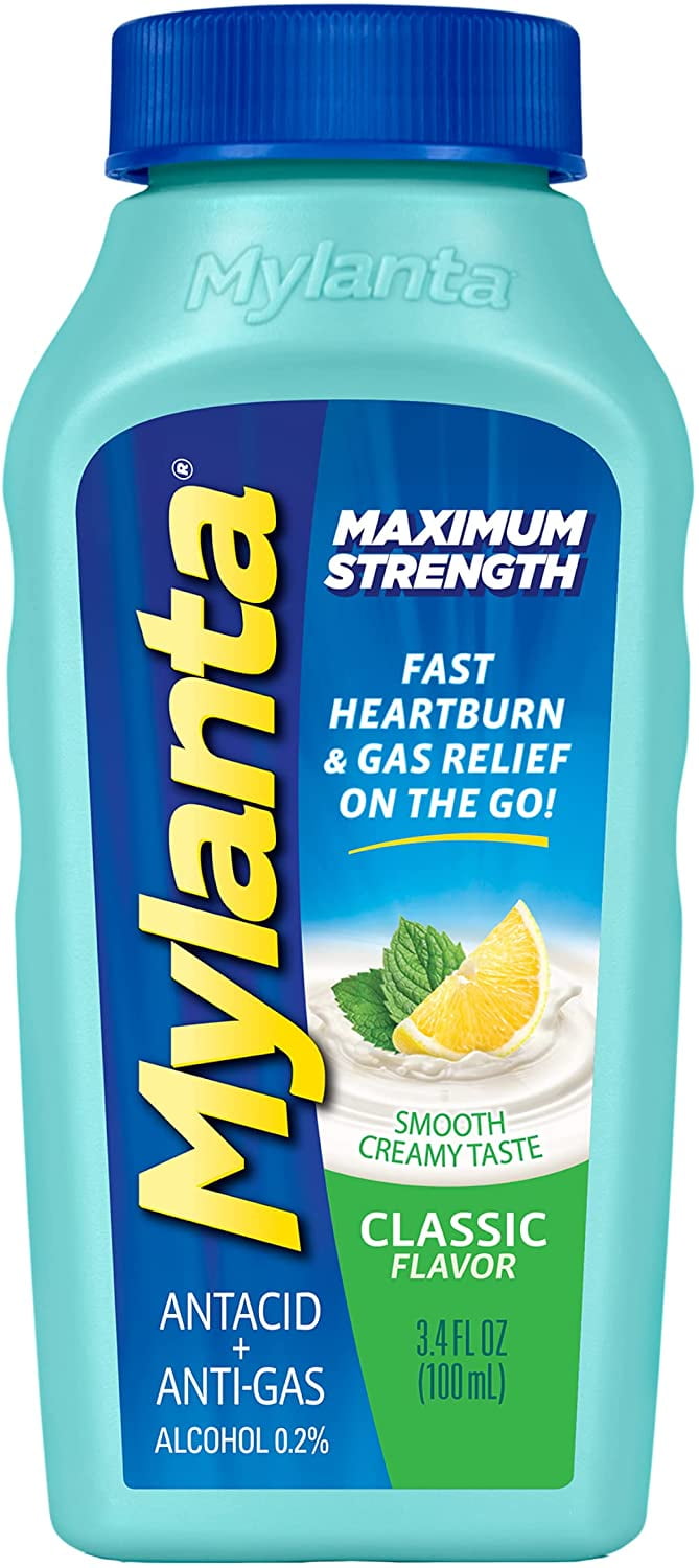 Mylanta Maximum Strength Antacid & Anti-Gas Liquid - Classic Flavor ...