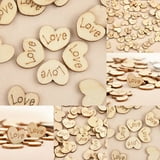 Yesbay Rustic Wooden 100pcs Wood Love Heart Stars Wedding Table Scatter ...