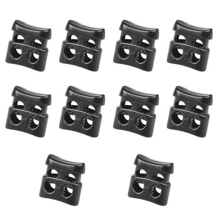 10Pcs Plastic Dual Hole Spring Loaded Clamps Drawstring Rope Cord Locks ...