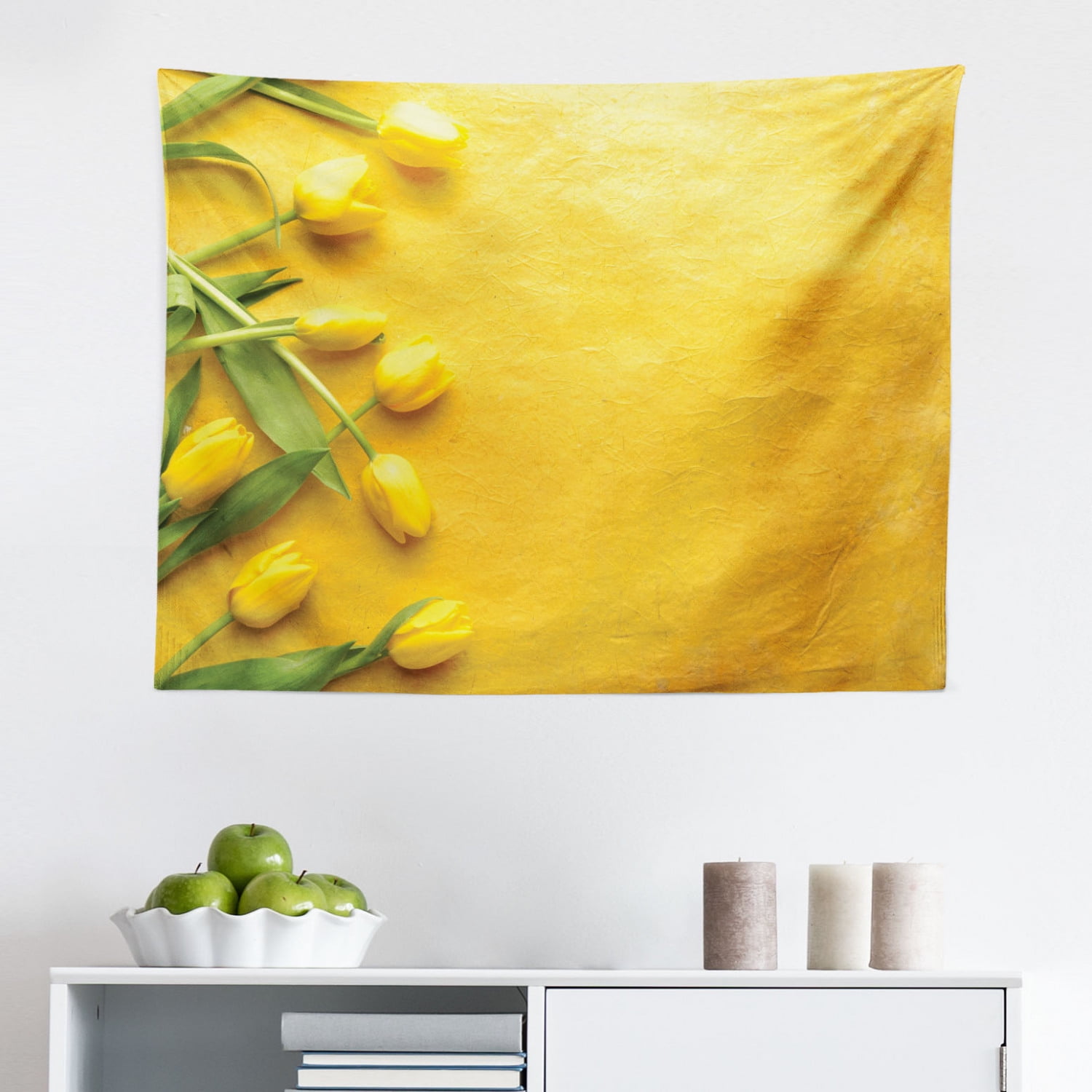 Yellow Tapestry, Abstract Vibrant Summer Sun Inspired with Different ...
