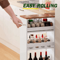 4 Tier White Slim Storage Cart with Handle 7.9 Inch Wide Rolling ...