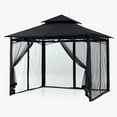 ABCCANOPY Waterproof 9'x9' Patio Gazebo with Mosquito Netting, Double ...